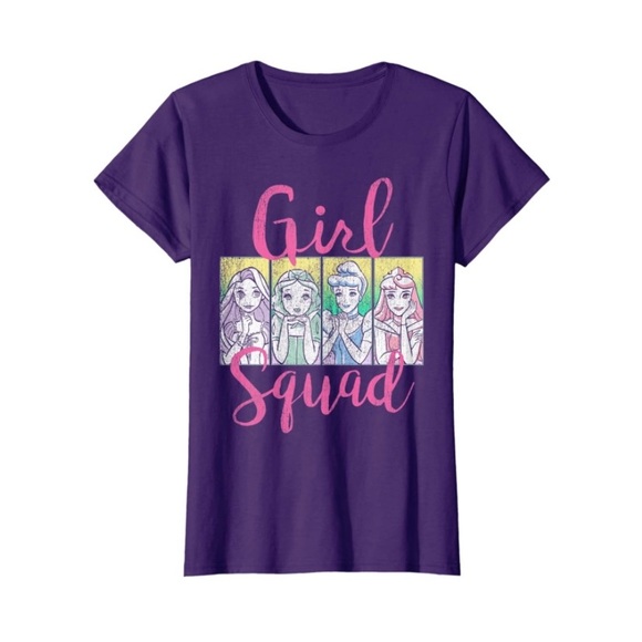 Disney | Tops | Disney Princess Girl Squad Tshirt Rapunzel Snow White ...